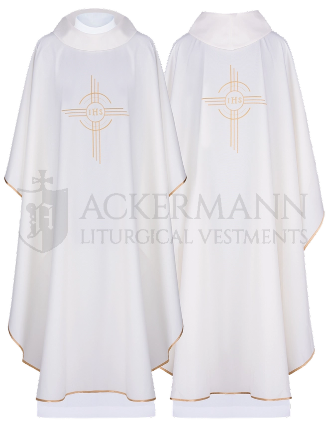 Cream Gothic Chasuble IHS 7013 14914 - Vestments24.com