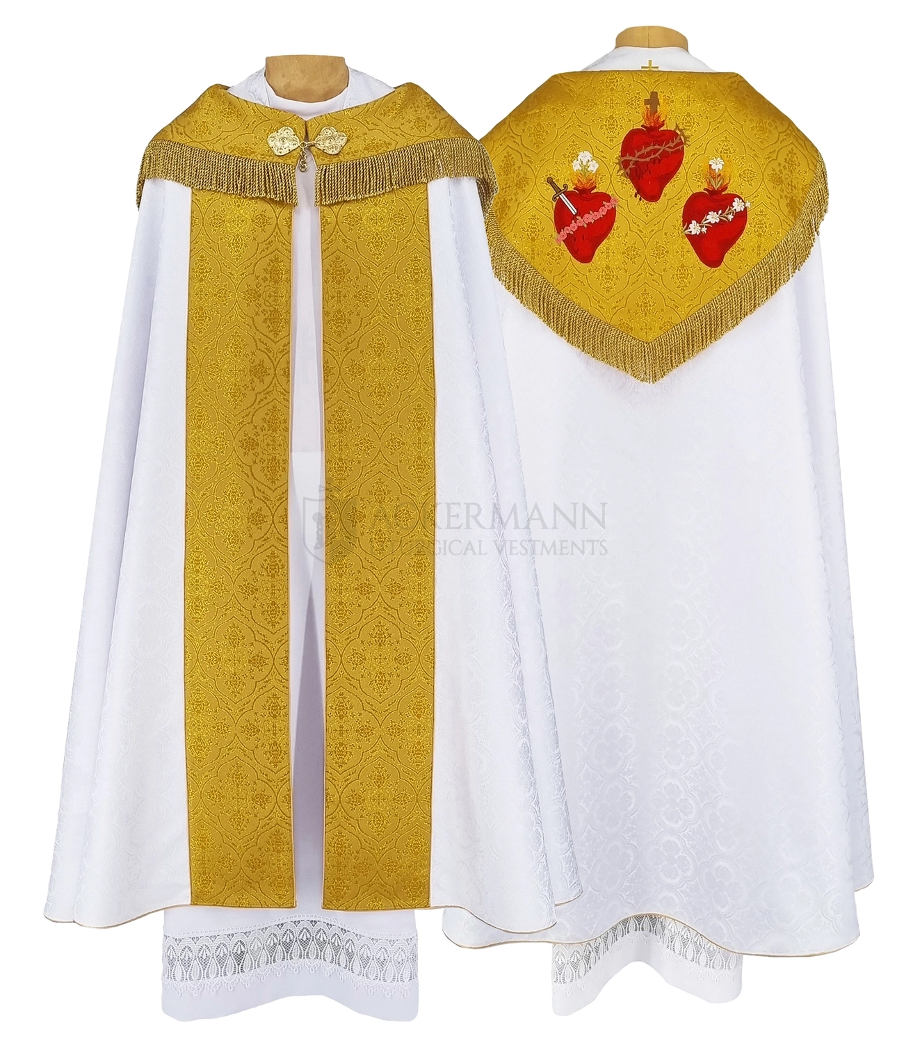 Gothic Cope The Heart of Jesus, Mary and Joseph 19568 - Vestments24.com