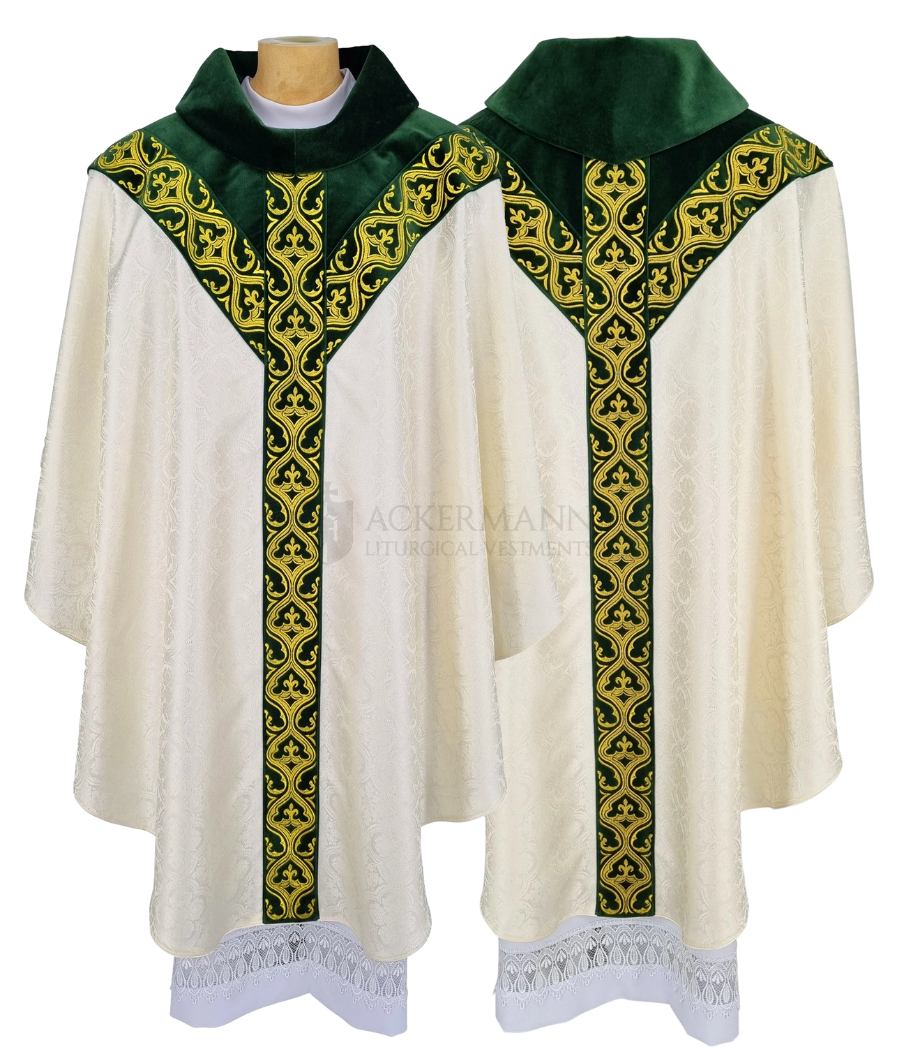 Cream Semi Gothic Chasuble with stole -Embroidery on velvet- 20189 ...