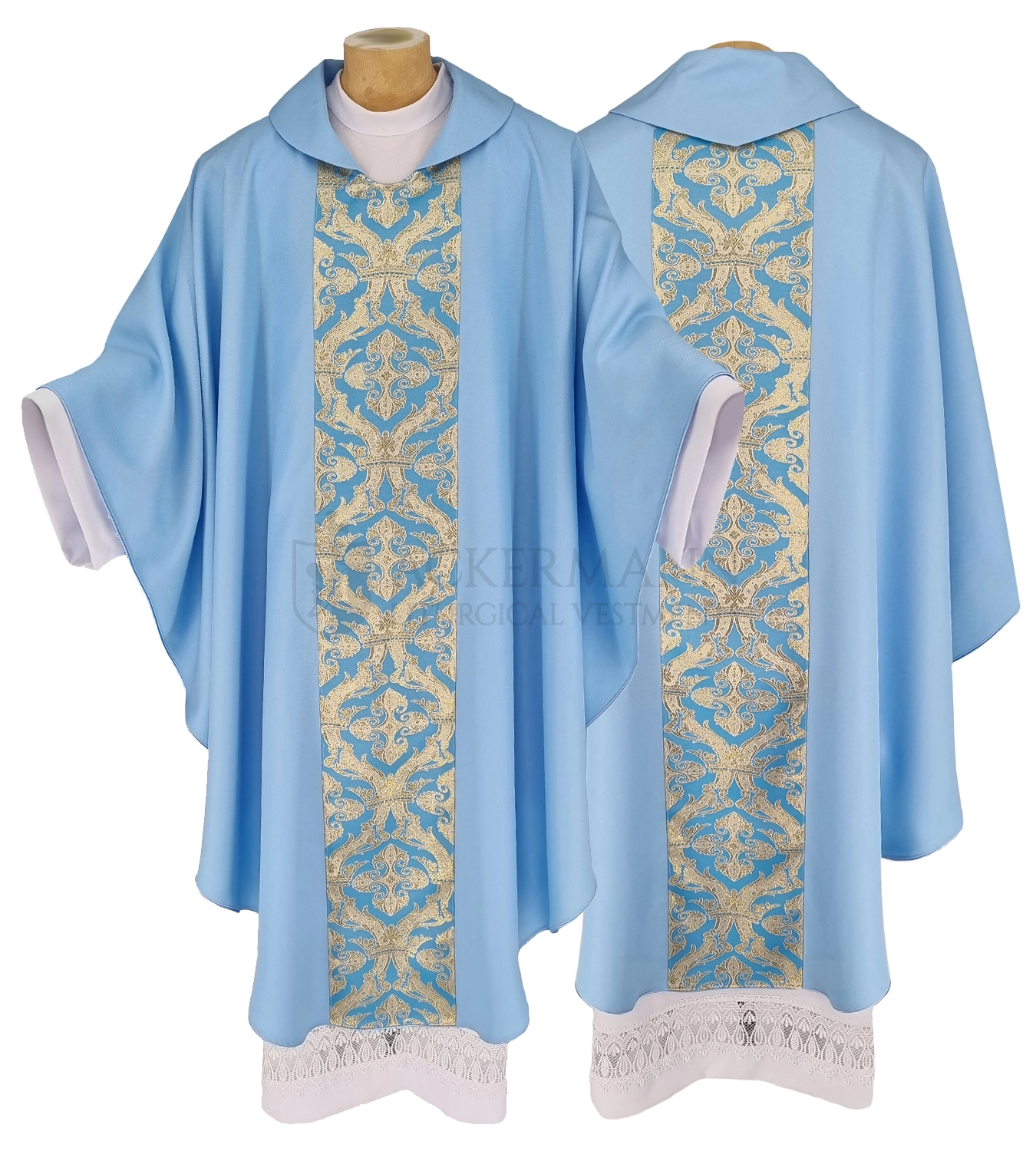 Light Blue Marian Gothic Chasuble 20325 - Vestments24.com