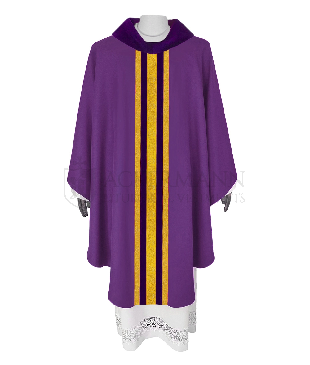 Purple Gothic Chasuble for Lent season modal 008 18611 - Vestments24.com